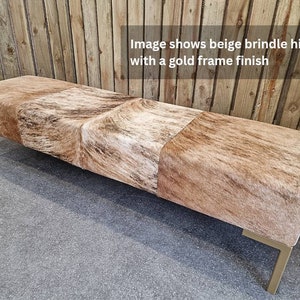 Cowhide Ottoman / Cowhide Bench 70" Wide - Custom Made- Handmade - FREE ...