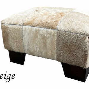 Genuine Cowhide Foot Stool - Choose From 6 Color Options Available ...
