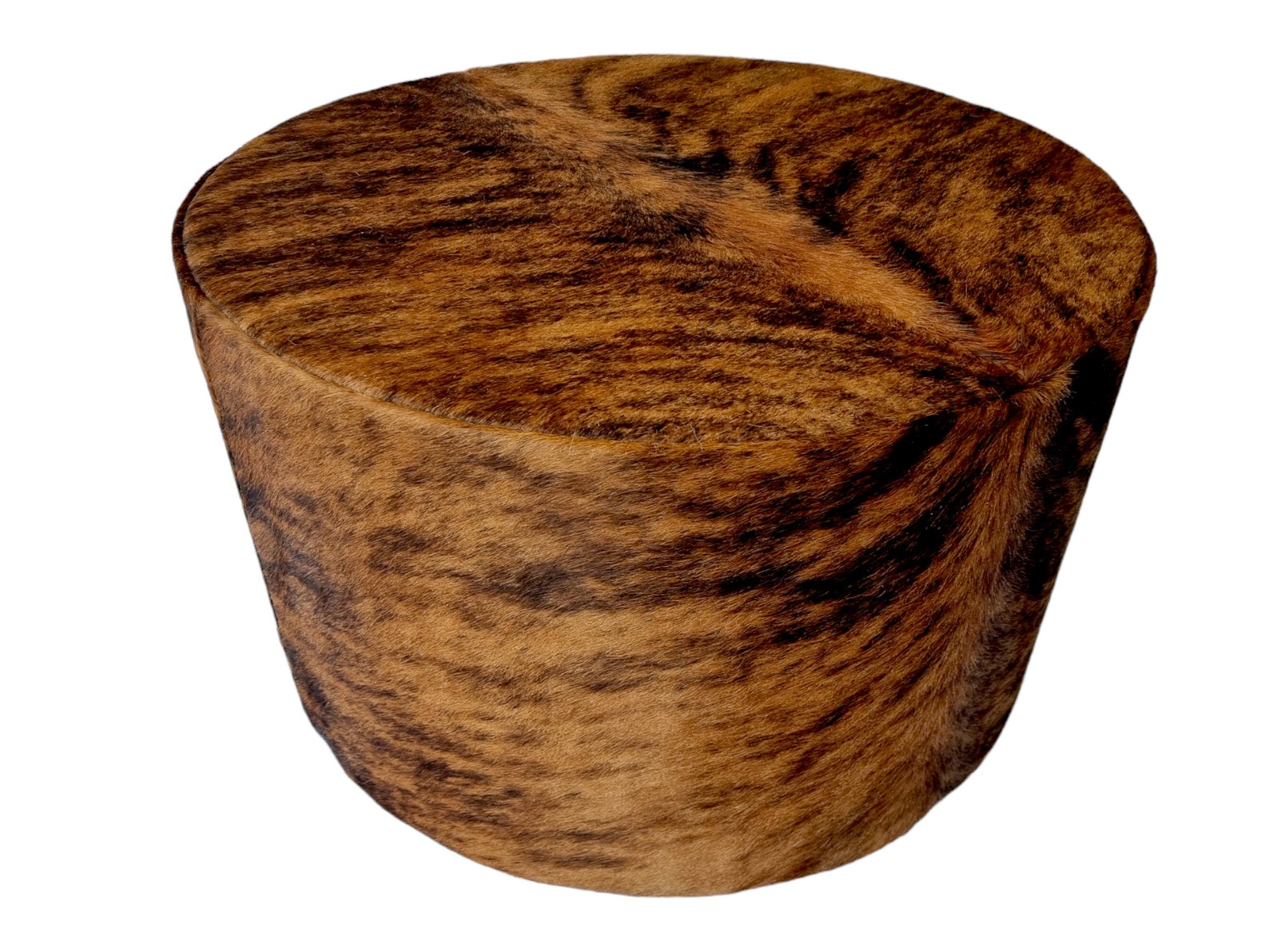 Cowhide Ottoman / Round Cowhide Footstool - Custom Made - Handmade in ...