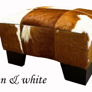 Genuine Cowhide Foot Stool - Choose From 6 Color Options Available ...