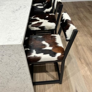 Cowhide Bar Stool / Cowhide Counter Stool With Backs FP BK - Etsy