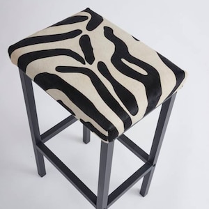Zebra Style Bespoke Custom-made Cowhide Bar Stool - Counter Top ...