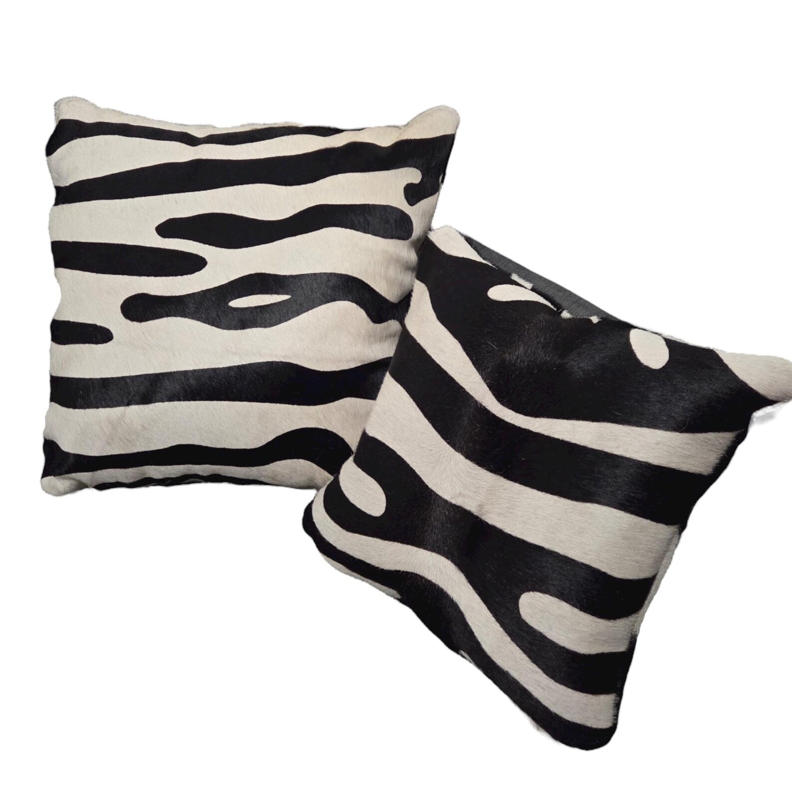 Zebra Print Genuine Cowhide Cushion Cover | Pillow Cover | Handmade ...