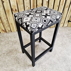 Aztec Counter Stool / Bar Stool - Black and White - Various Seat ...
