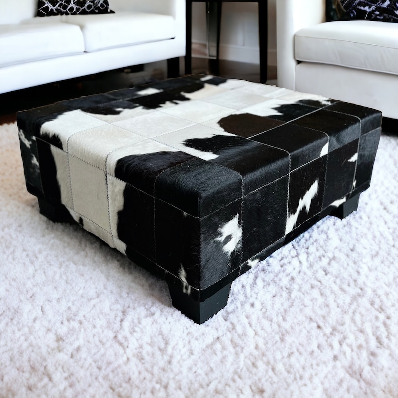 Cowhide Ottoman - Etsy