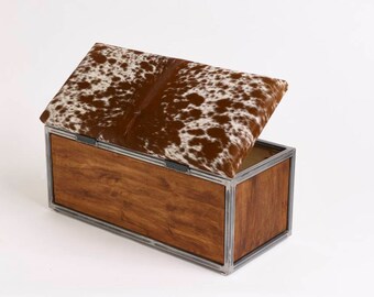 Cowhide Ottoman - Etsy
