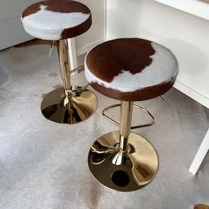 Cowhide Bar Stools / Counter Stools - Adjustable Height - Custom Made ...