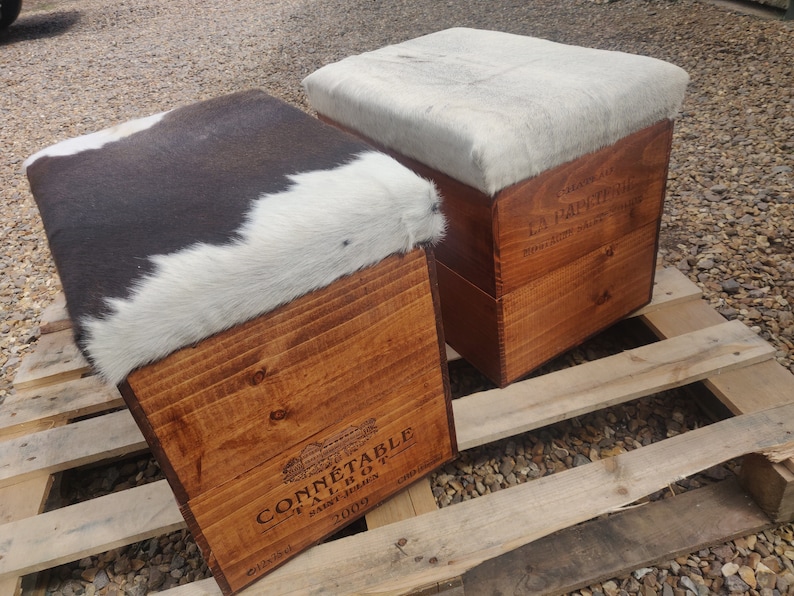 Bespoke, Handmade Wine Crate Ottoman / Storage Box / Foot Stool With ...