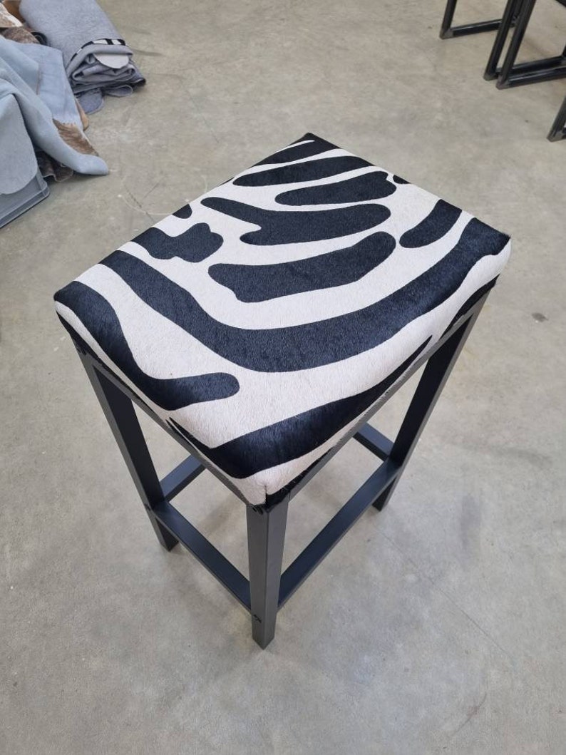 Zebra Style Bespoke Custom-made Cowhide Bar Stool Counter - Etsy