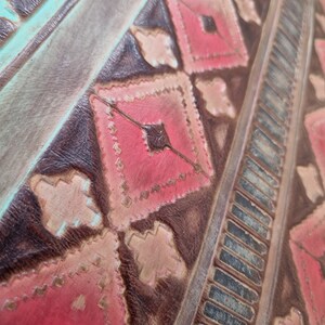 Counter Stool / Bar Stool Genuine Leather Aztec Embossed - Various Seat ...