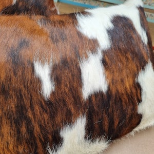 Tri-color Cowhide Cushion Cover / Pillow Cover - Handmade in Various ...
