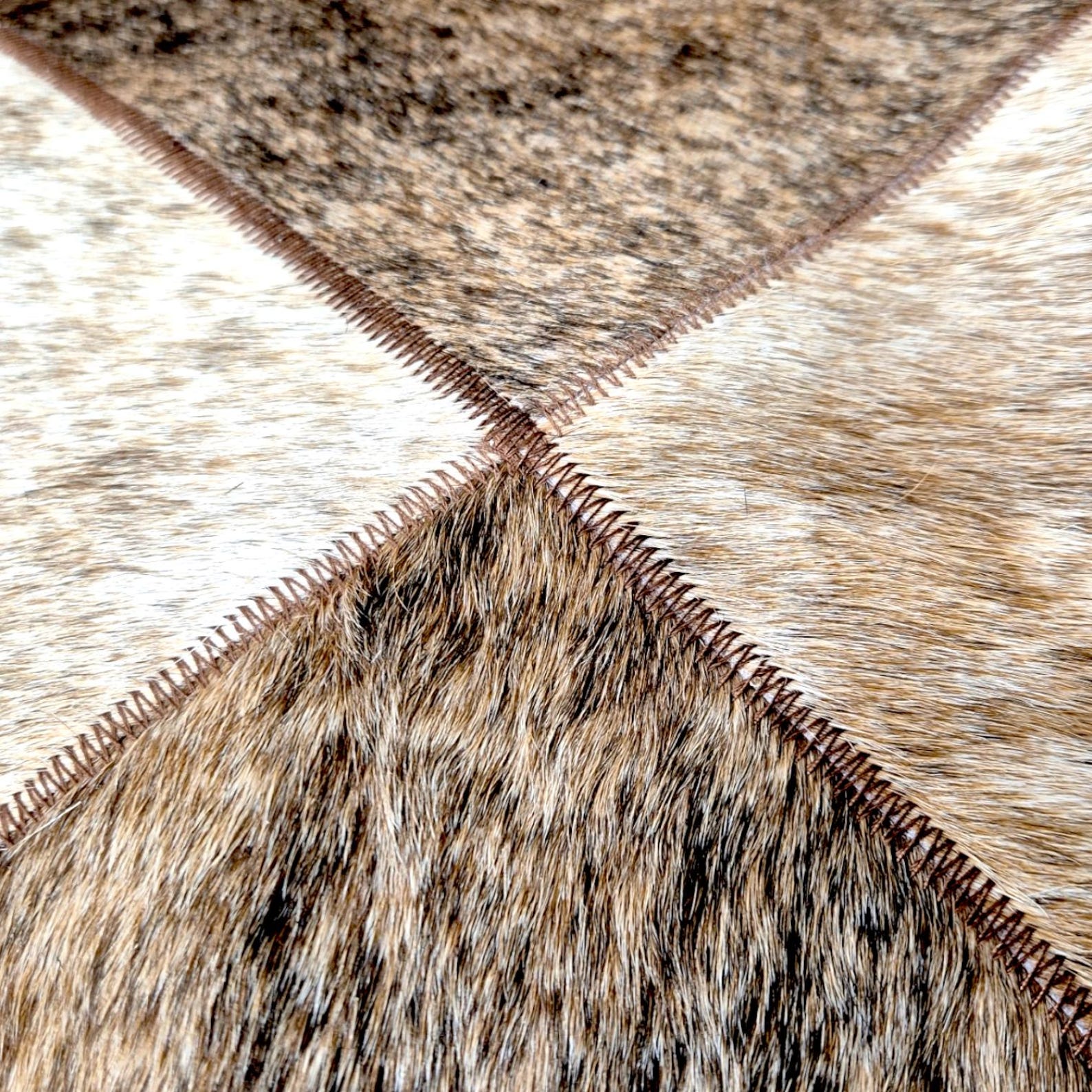 Genuine Cowhide Patchwork Bean Bag Cube Handmade in Beige Brindle ...