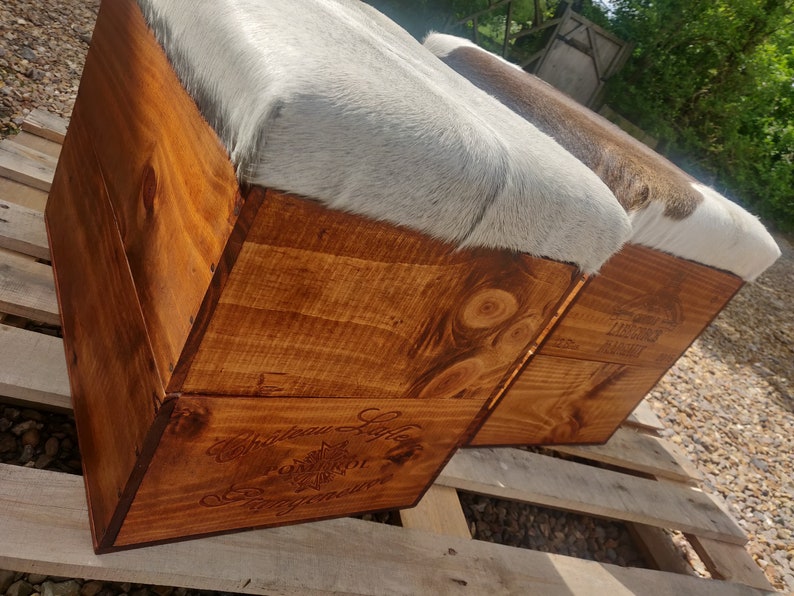 Bespoke, Handmade Wine Crate Ottoman / Storage Box / Foot Stool With ...