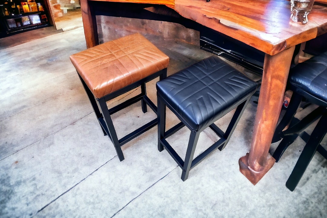 UNION JACK Leather Bar Stool / Counter Top Stool Breakfast Bar Stool ...