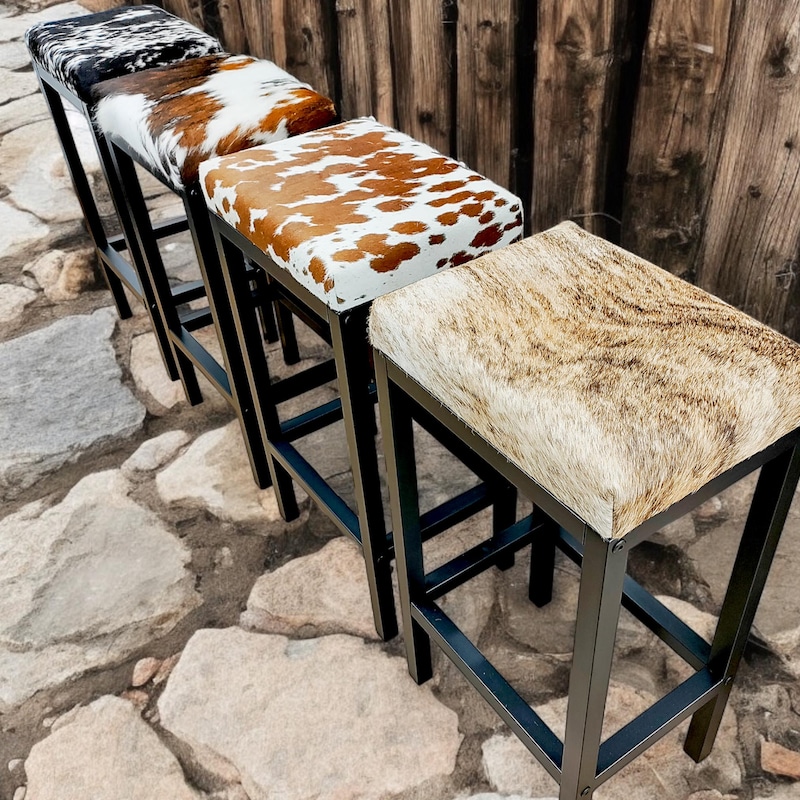 Cowhide Bar Stools - Etsy
