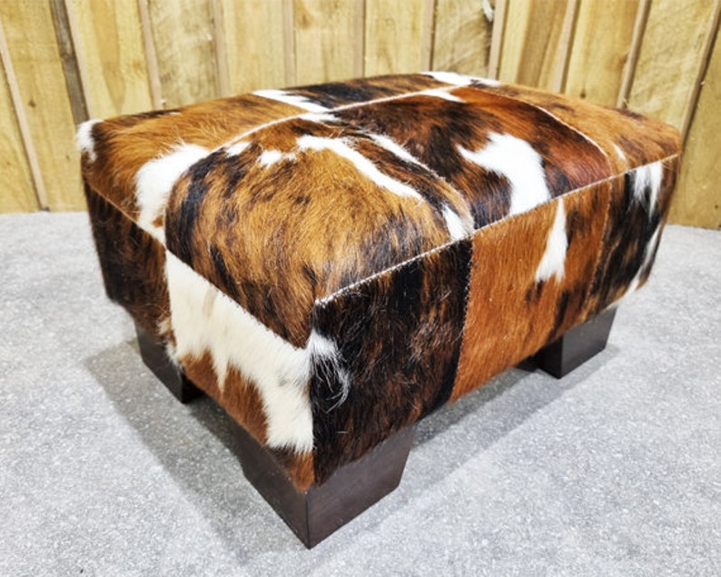 Genuine Cowhide Foot Stool - Choose From 6 Color Options Available ...