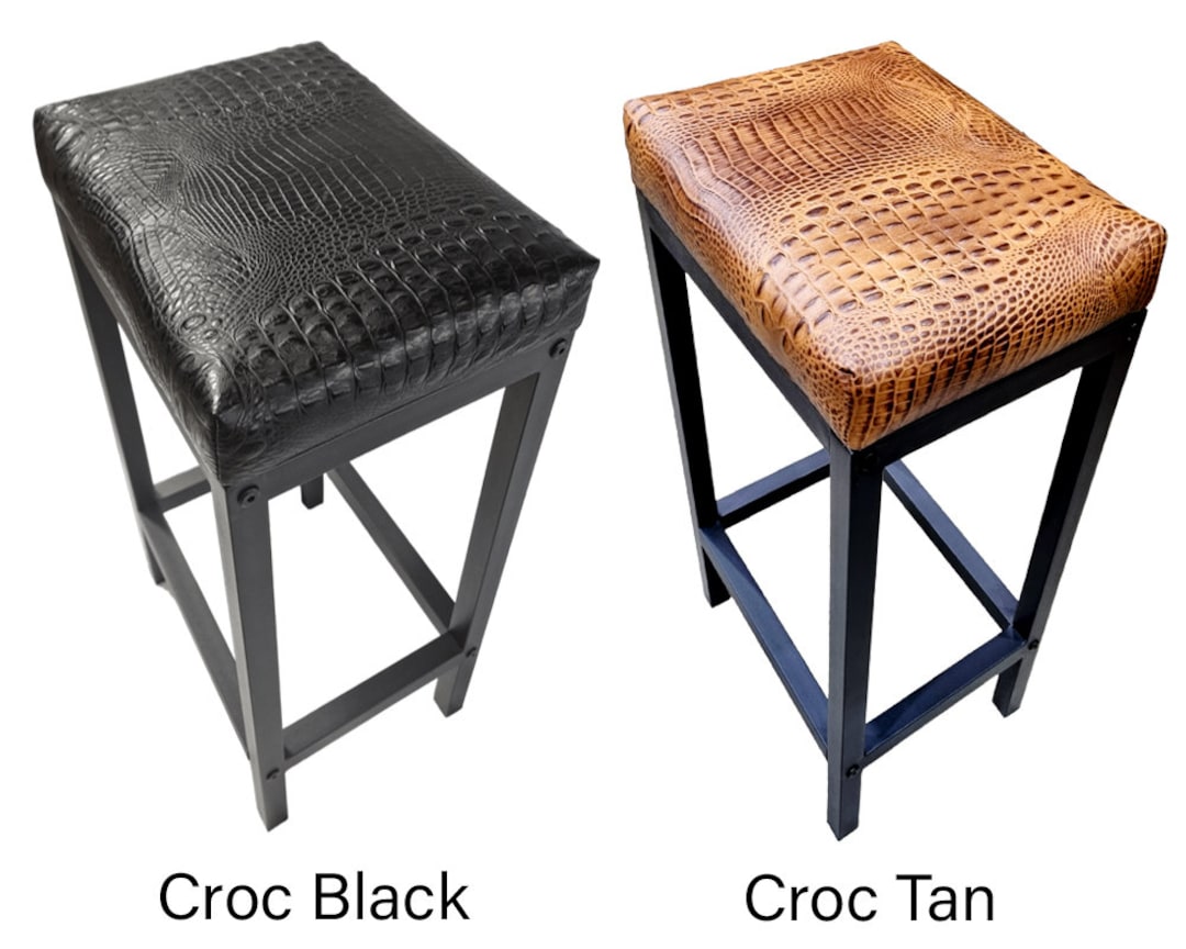 Crocodile Genuine Leather Counter Stool Crocodile 'look' Real Leather ...