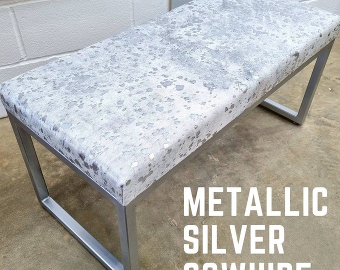 White Goat Hide Wood Bench off White Leather Hide Wood Stool Nordic ...