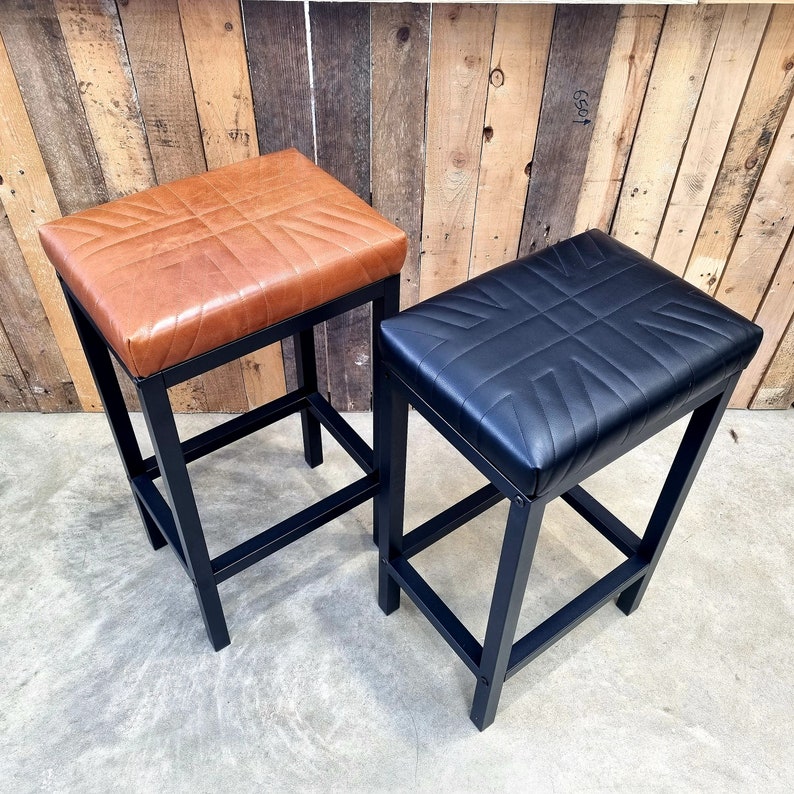UNION JACK Leather Bar Stool / Counter Top Stool Breakfast Bar - Etsy