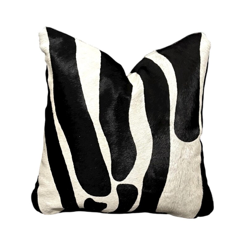 Zebra Print Genuine Cowhide Cushion Cover | Pillow Cover | Handmade ...