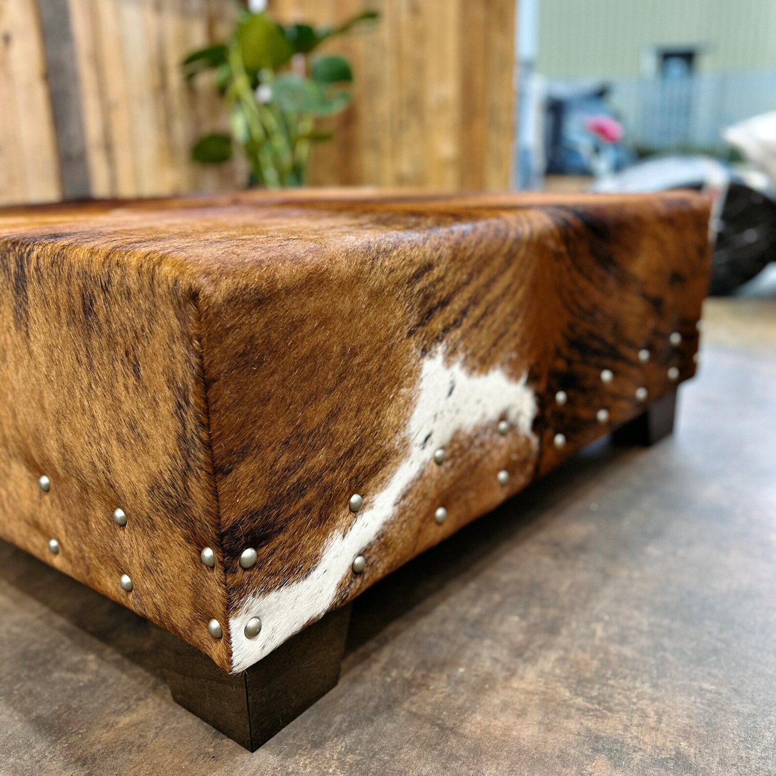 Handmade Genuine Cowhide Ottoman, Customisable in a Colour and Size of ...