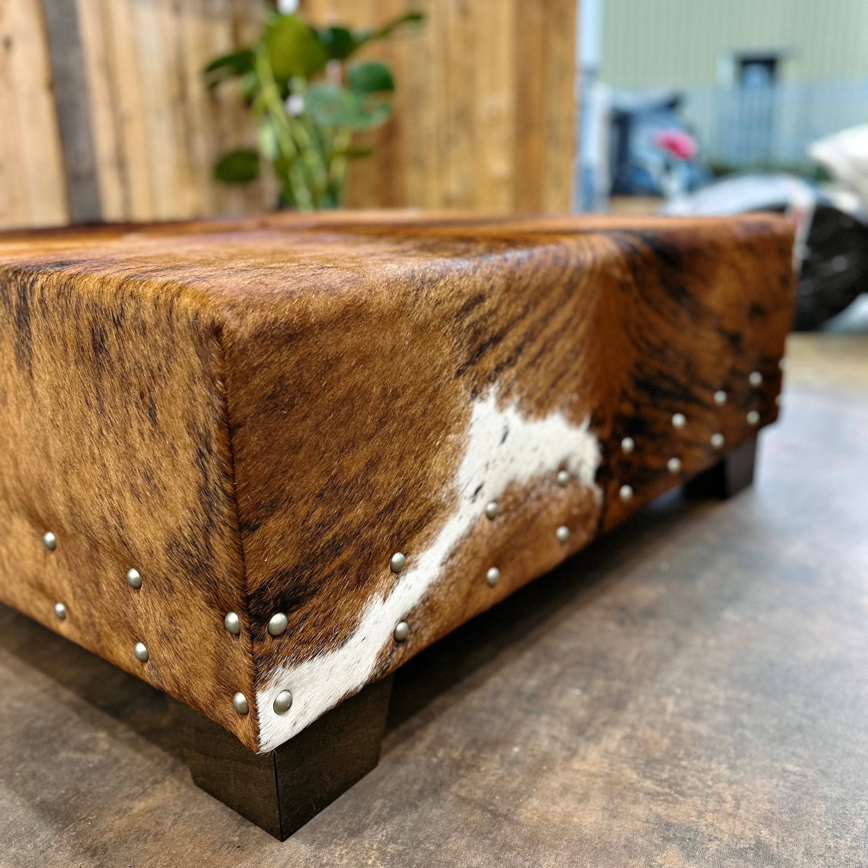 Handmade Genuine Cowhide Ottoman, Customisable in a Colour and Size of ...