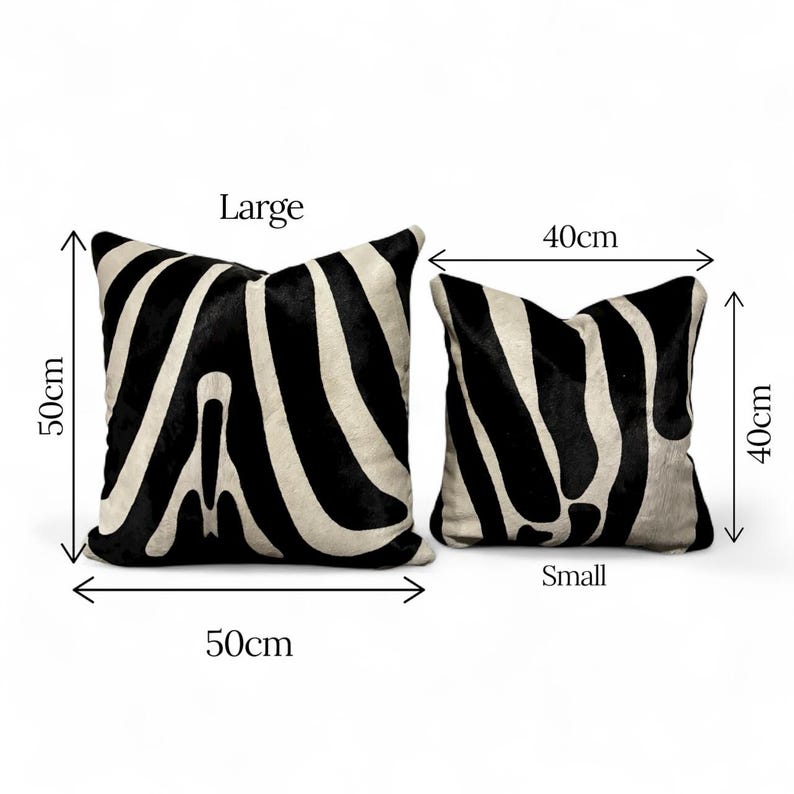 Zebra Print Genuine Cowhide Cushion Cover | Pillow Cover | Handmade ...