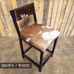 Cowhide Bar Stool / Cowhide Counter Stool With Backs FP BK - Etsy