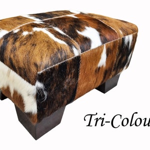 Genuine Cowhide Foot Stool - Choose From 6 Color Options Available ...