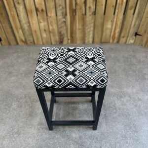 Aztec Counter Stool / Bar Stool - Black and White - Various Seat Heights Available | Sold ...