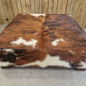 Handmade Genuine Cowhide Ottoman, Customisable in a Colour and Size of ...