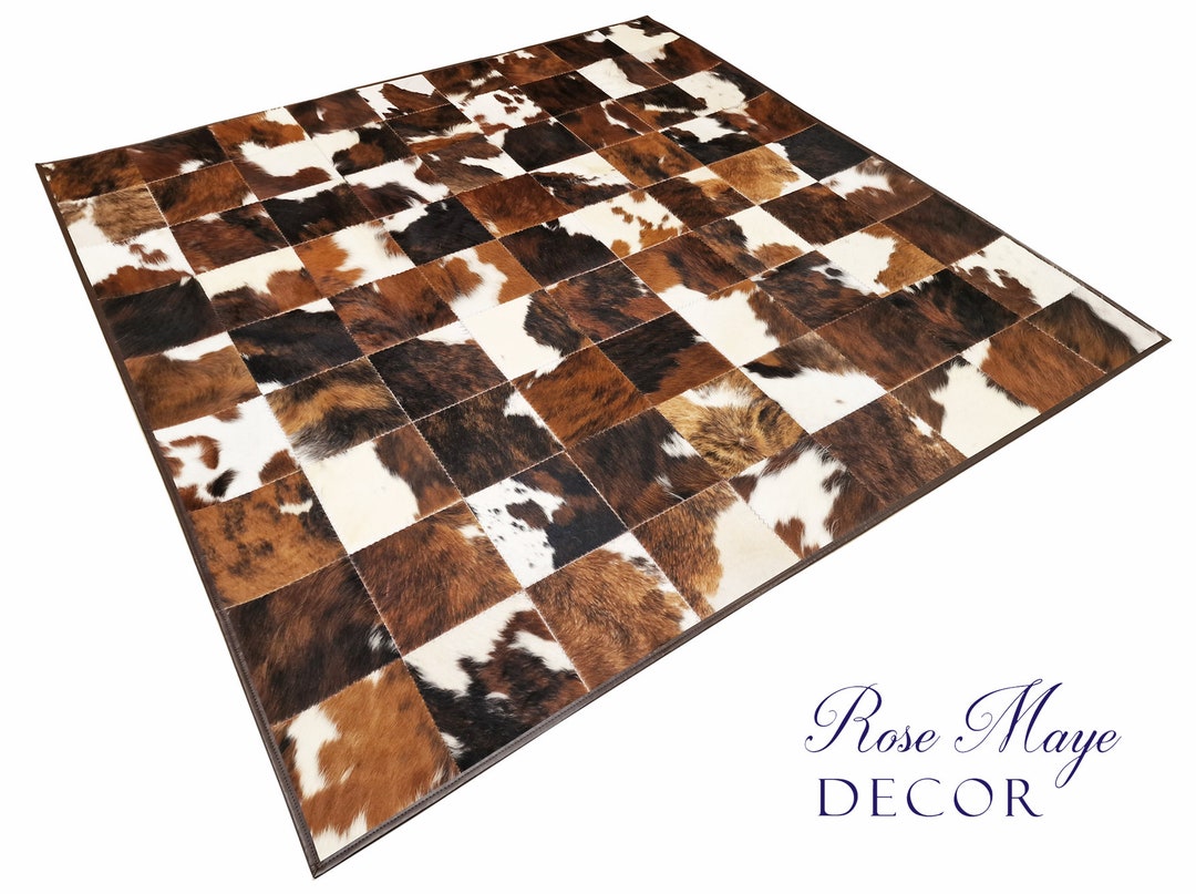 Cowhide Rug - Custom Made | Handmade | Cowhide Patchwork Area Rug ...