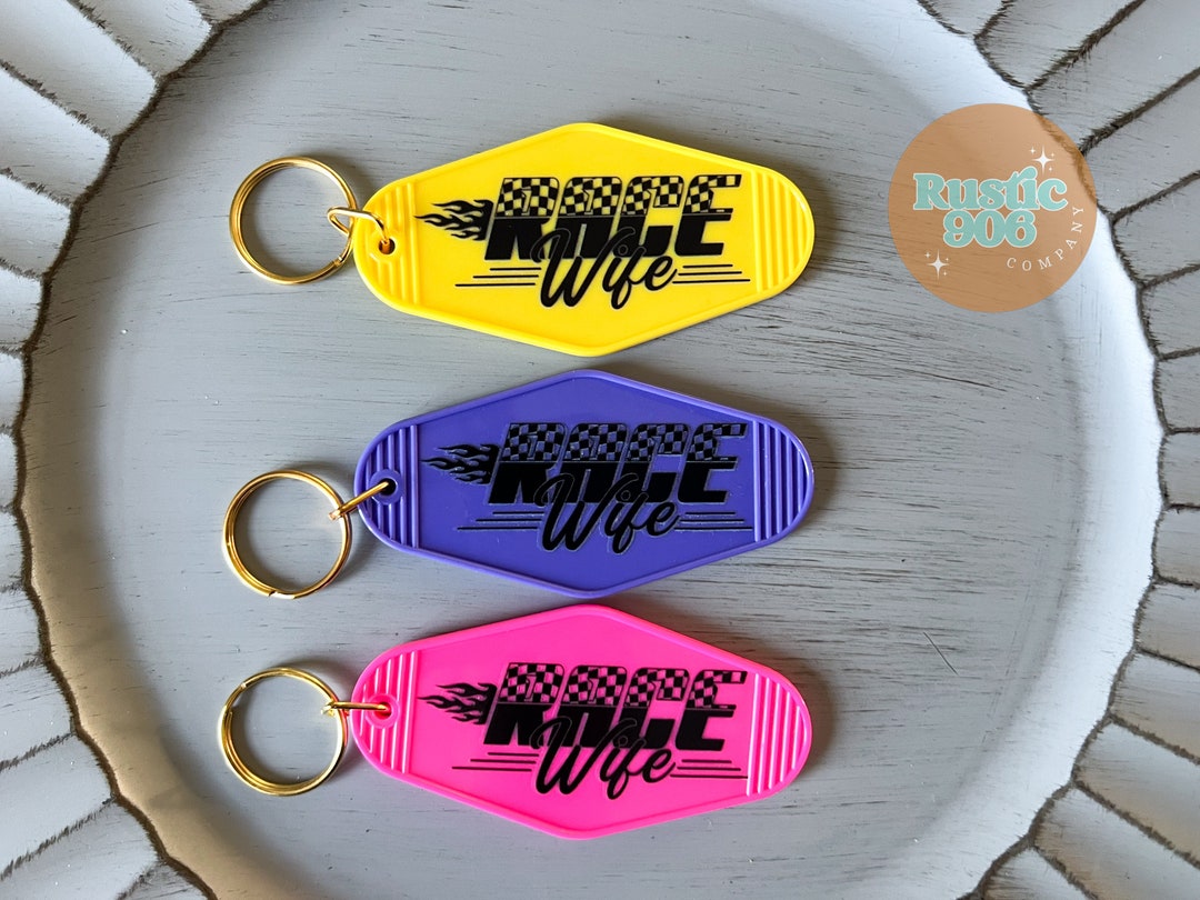 Race Wife Keychain, Racing Keychain, Race Theme, Gift for Wife, Gift ...