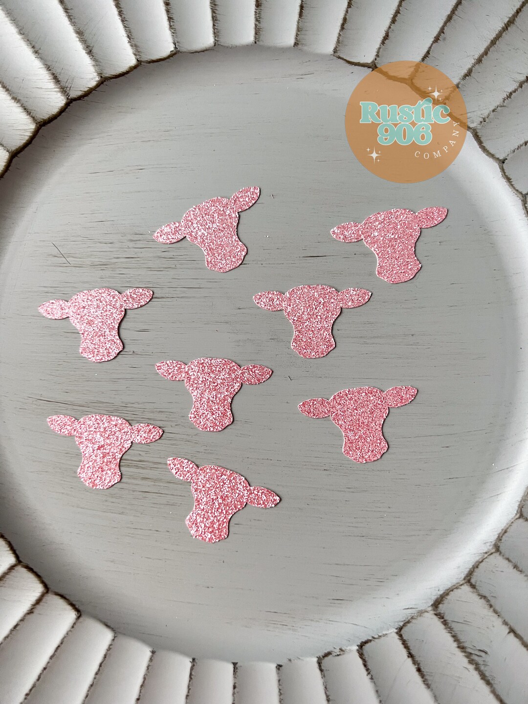 Cow Confetti, Glitter Cow Confetti, Pink Glitter, Farm Birthday Party ...