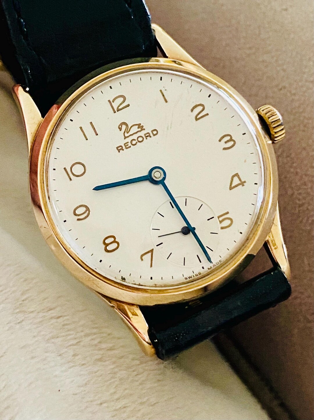 Vintage Record 9k Gold Watch From 1965 - Etsy