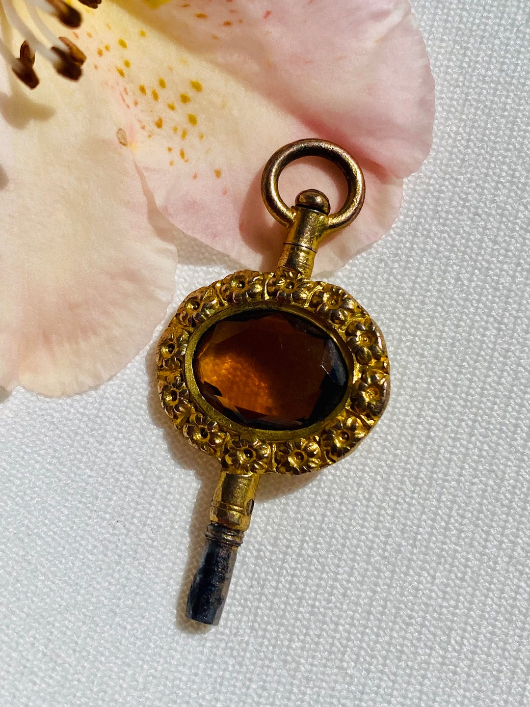 Antique Gold Gilt Pocket Watch Winder, With Citrine Stone - Etsy