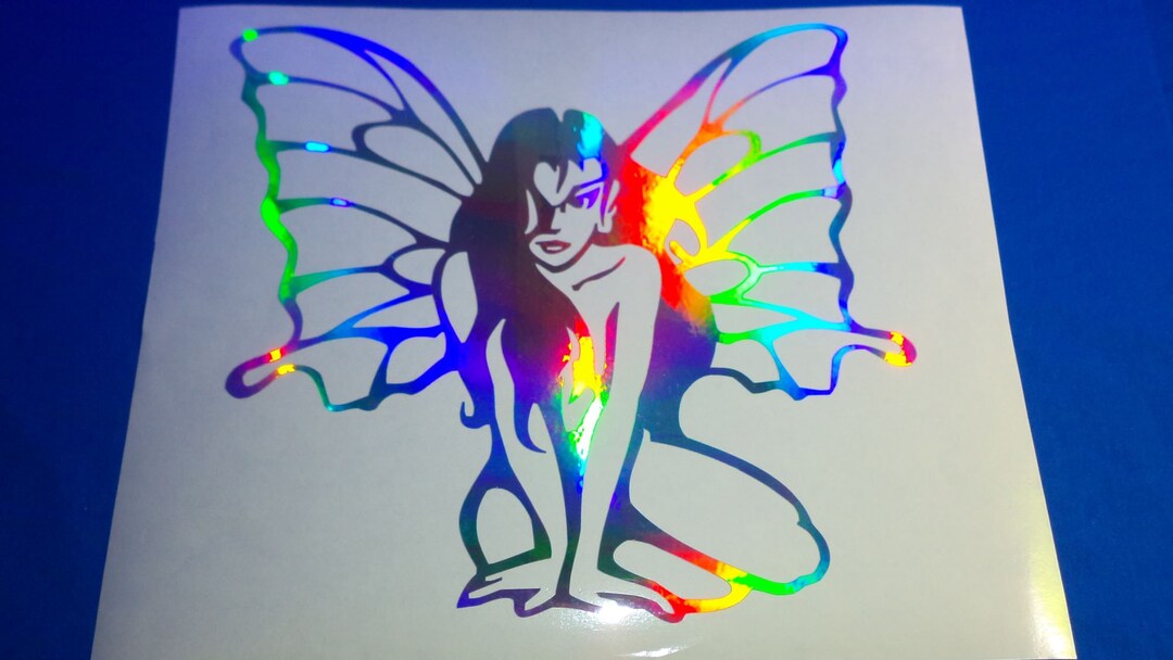 Holographic Fairy Lady Vinyl Car Window Decal Laptop Sticker - Etsy
