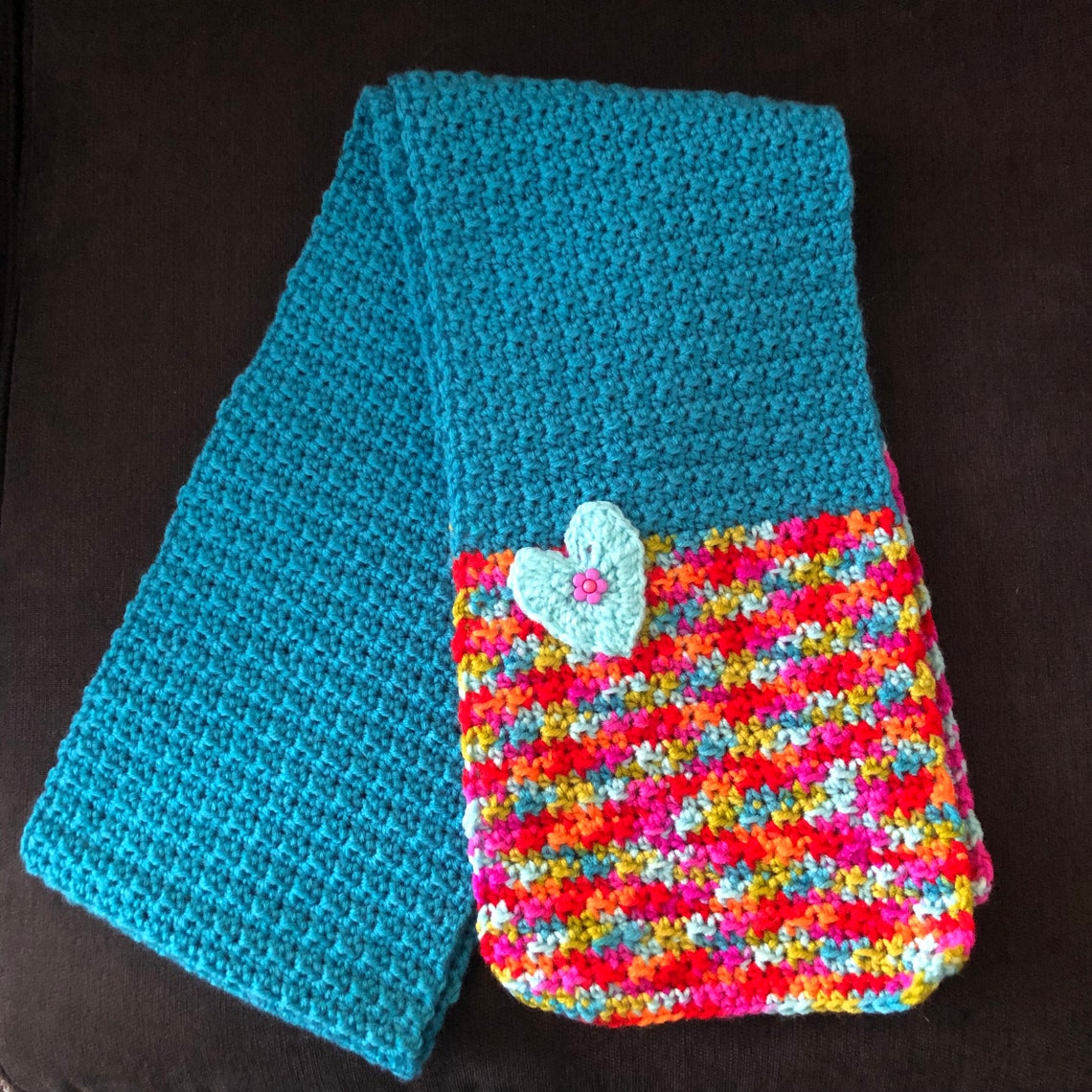 Turquoise and Multi Colored Scarf - Etsy