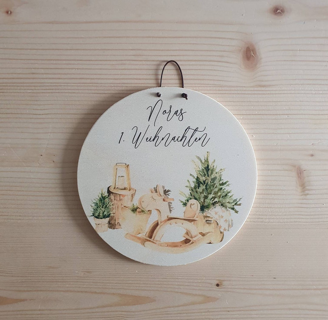 Personalized Wooden Sign for 1st Christmas With Baby Name - Etsy