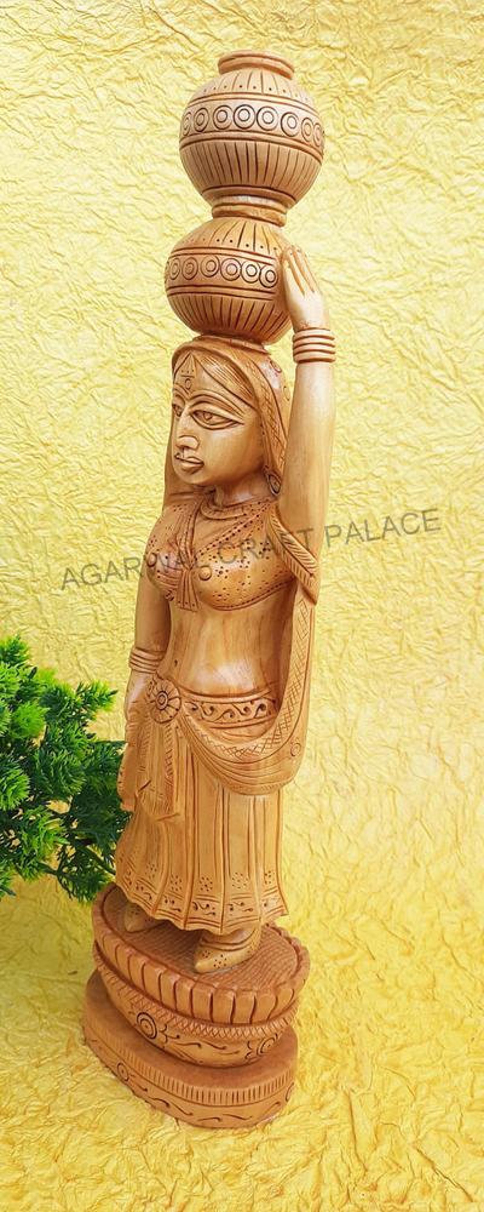 Wooden Panihari, Indian Home Decoratives, Village Woomen Showpiece ...