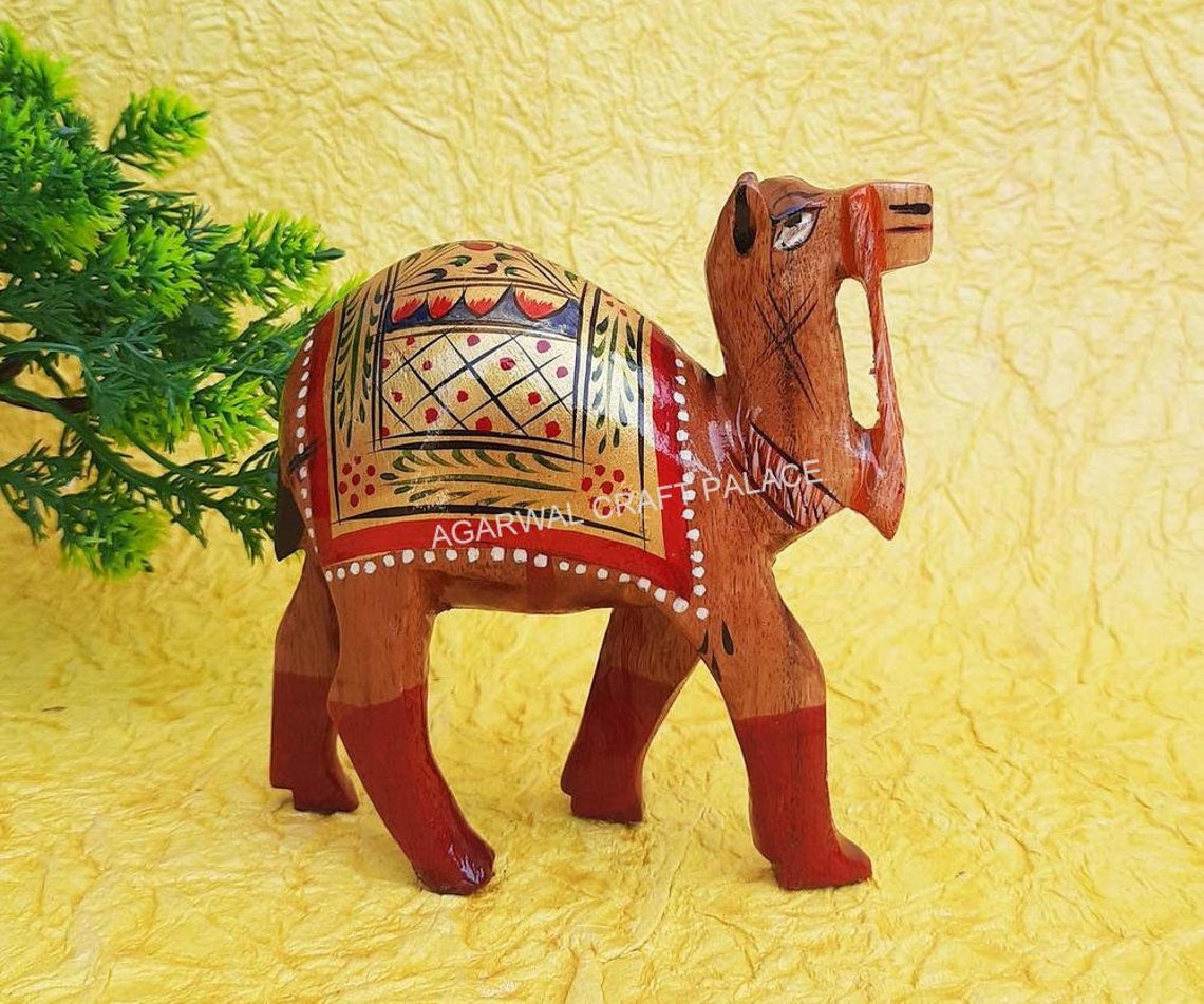 Wooden Camel Family, Camel Toy, Set of Four Handpainted Camel, Wooden ...