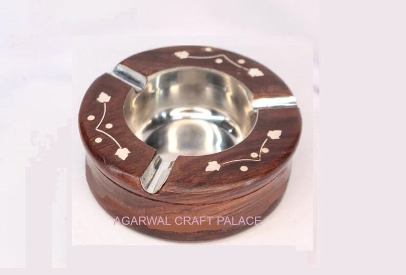 Wooden Cigarette Ashtray, Sheesham Wood Ashtray, Smoke Ash Holder ...