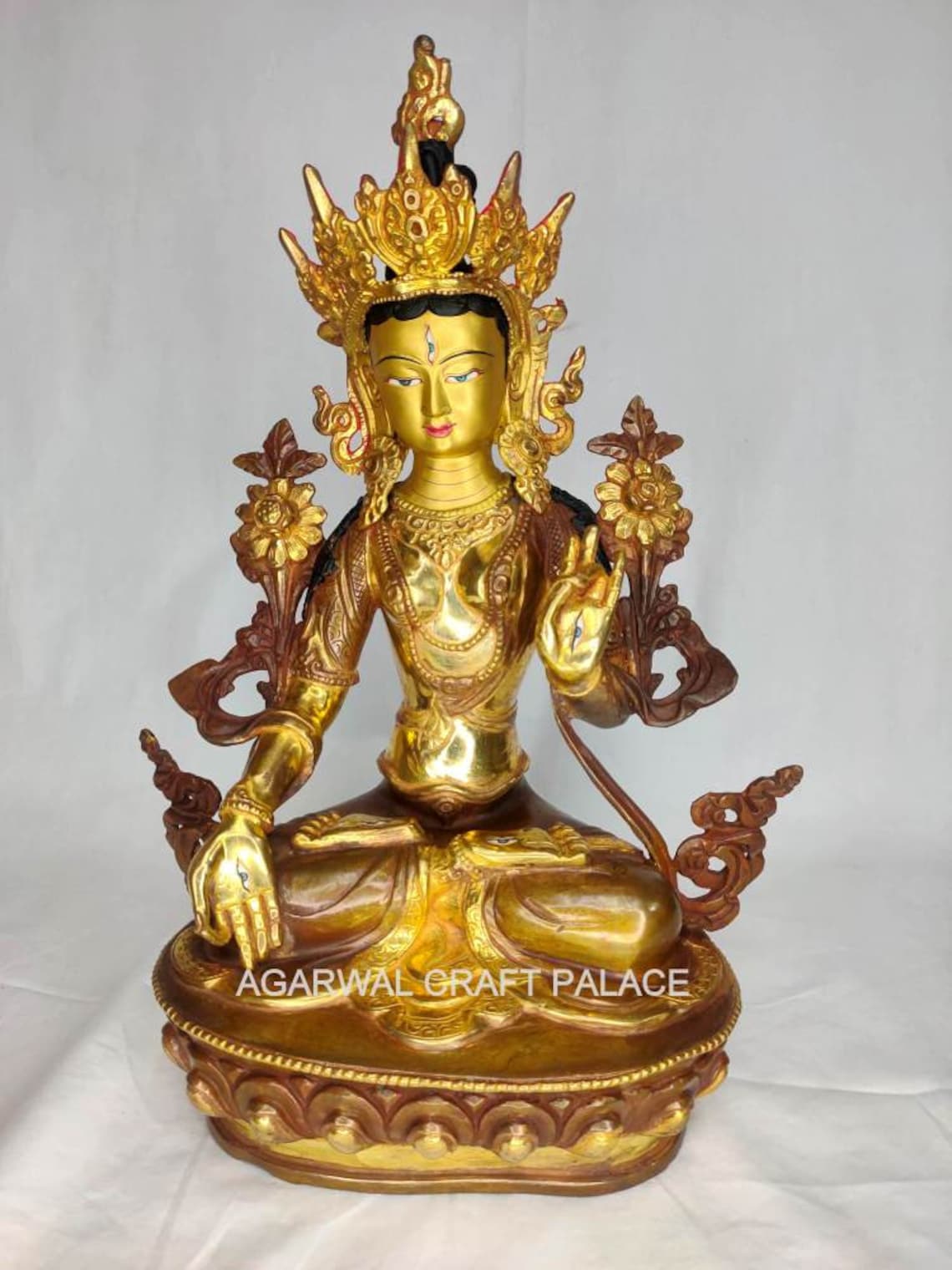 Tara Statue, Tara, Brass Tara, Goddess Tara, Tara Devi Statue, 24 K ...