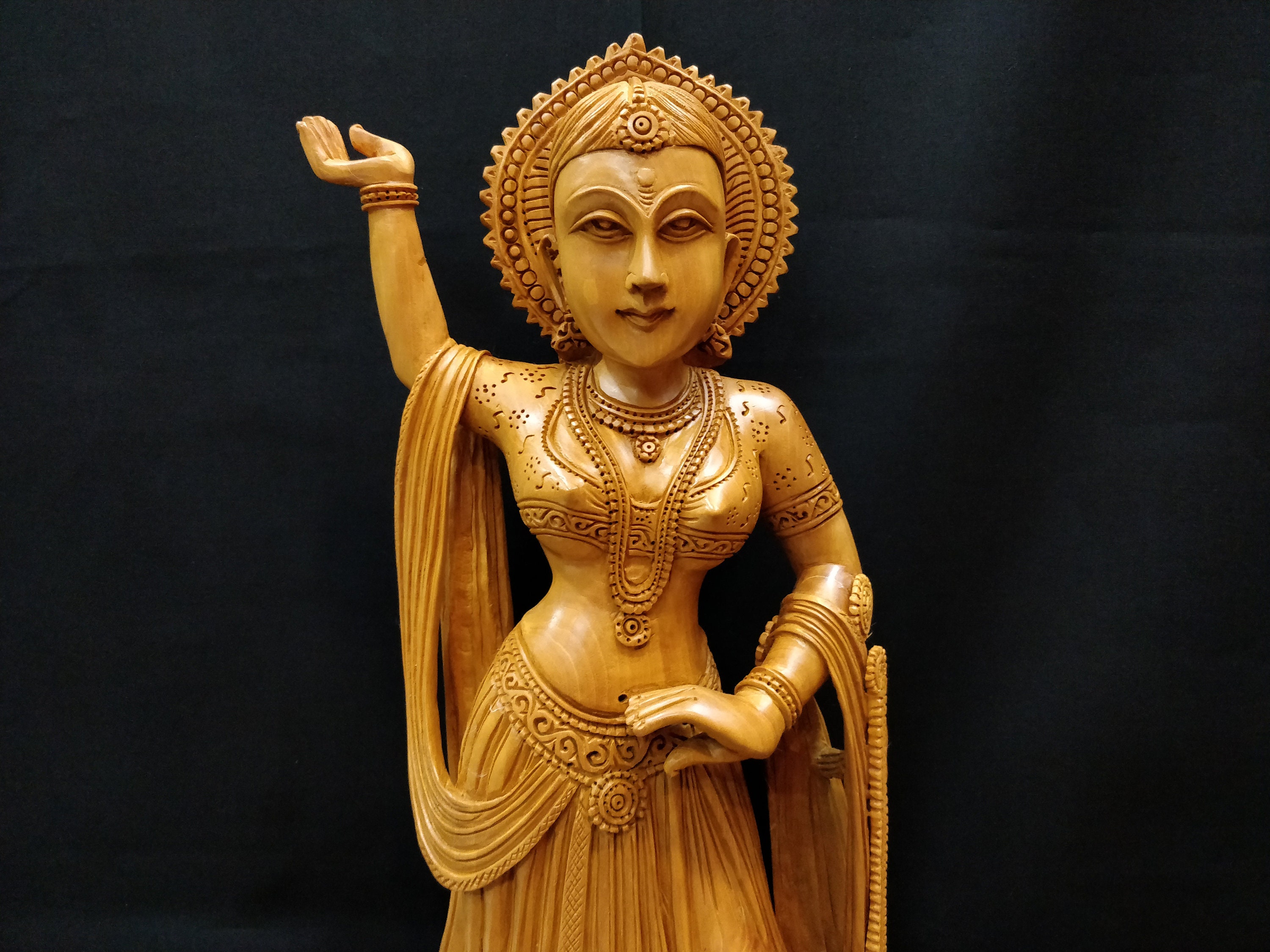Wooden Dancing Girl Statue , Devadasi Statue , Ancient Art , Wooden ...