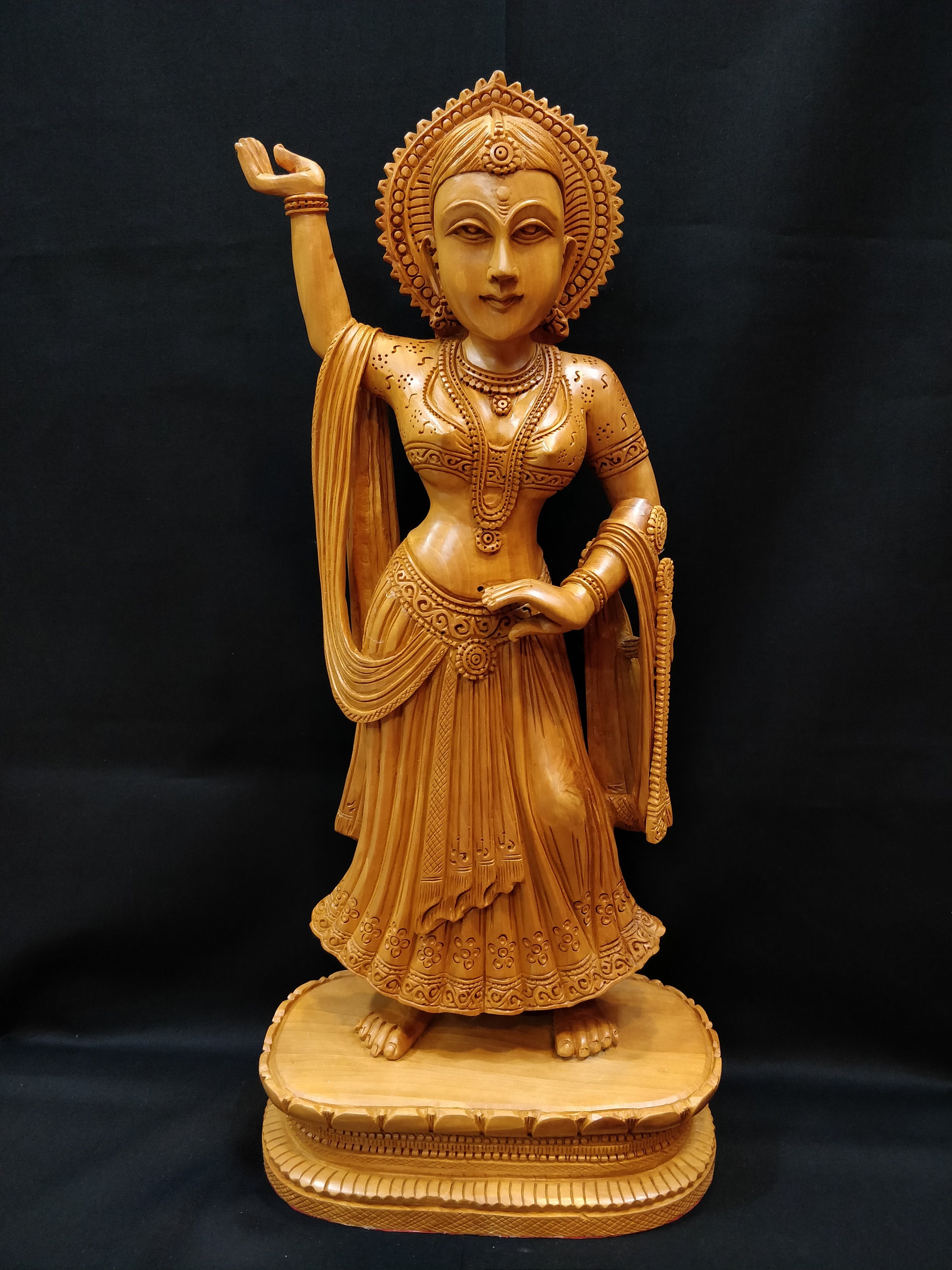 Wooden Dancing Girl Statue , Devadasi Statue , Ancient Art , Wooden ...