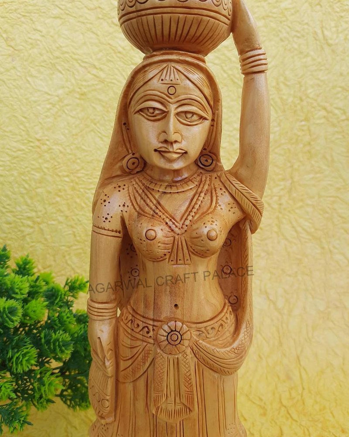 Wooden Panihari, Indian Home Decoratives, Village Woomen Showpiece, Wooden Figurines, Gift Ideas ...