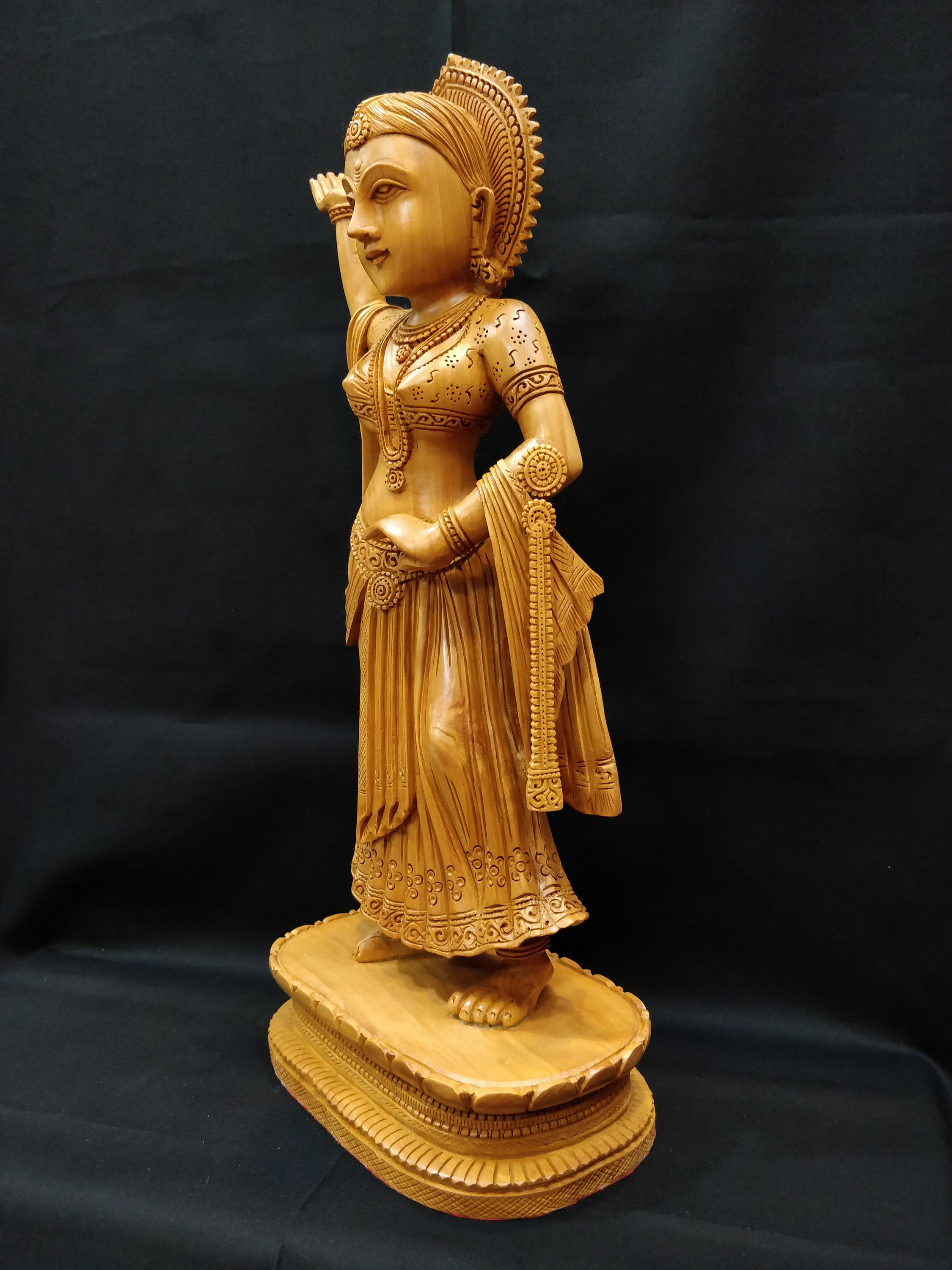 Wooden Dancing Girl Statue , Devadasi Statue , Ancient Art , Wooden ...