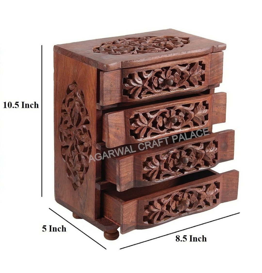 Sheesham Almirah, Four Drawer Almirah, Wooden Decorative Box 4 Cabinets ...
