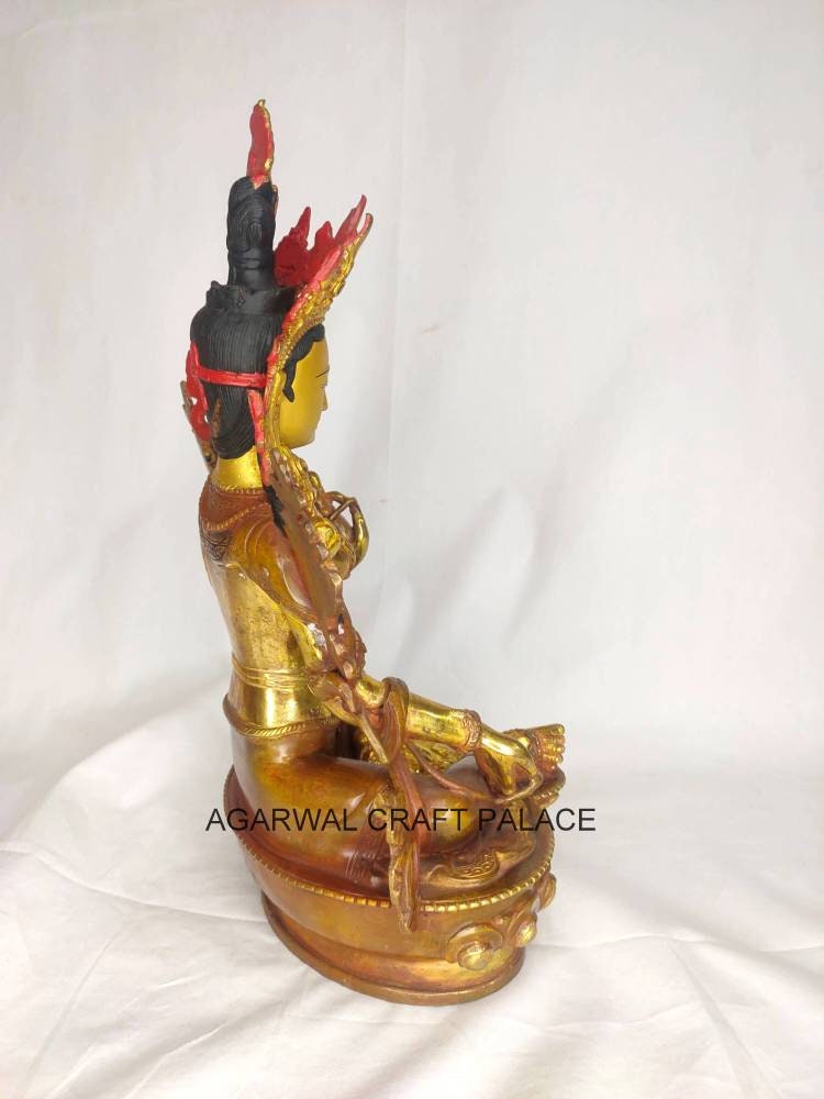 White Tara Statue, Jetsun Dolma, Gold Tara Bosatsu, Vajrayana ...