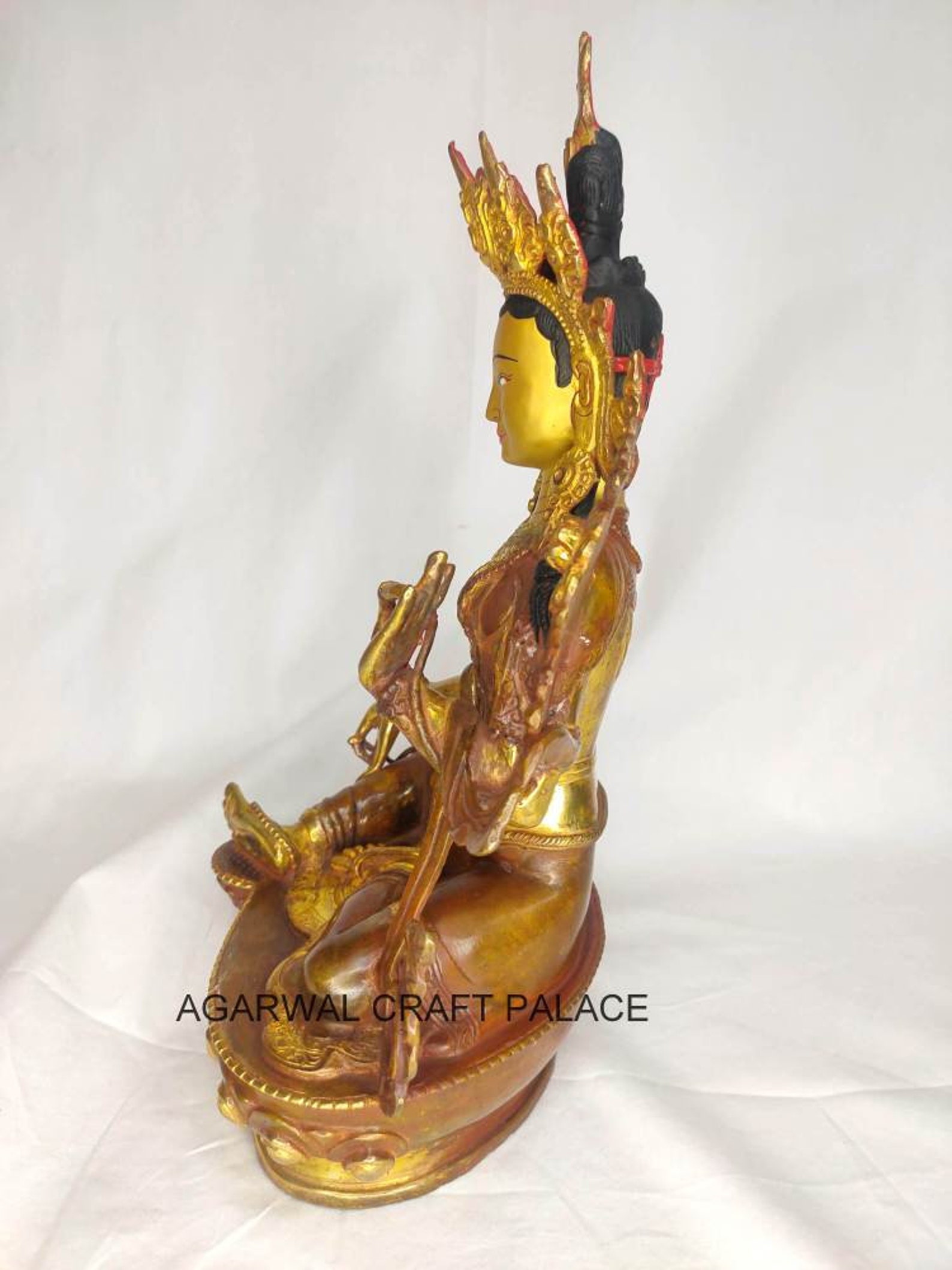 Weiße Tara Statue, Jetsun Dolma, Gold Tara Bosatsu, Vajrayana ...